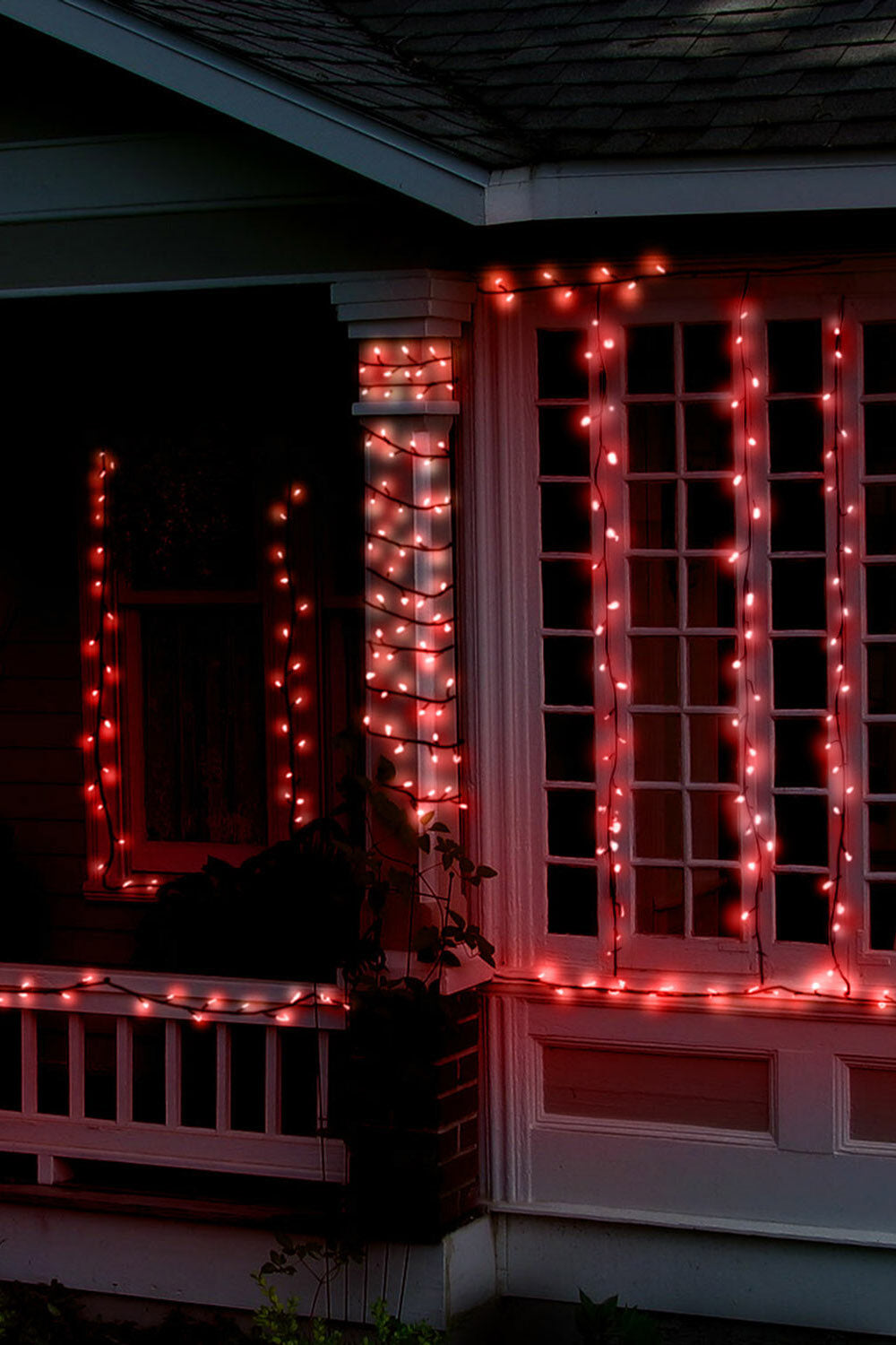 Perfect Holiday 100 LED 32ft Solar Powered Outdoor String Light - red ...